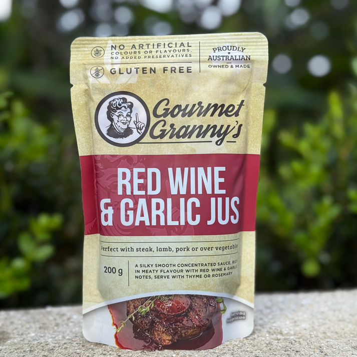 Gourmet Granny's Red Wine & Garlic Jus – Bush's Meats