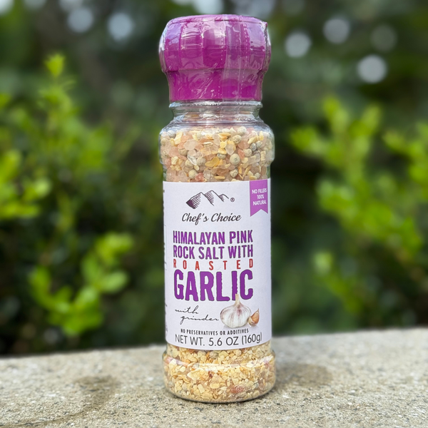 Chef's Choice Himalayan Pink Rock Salt with Roasted Garlic- Grinder ...