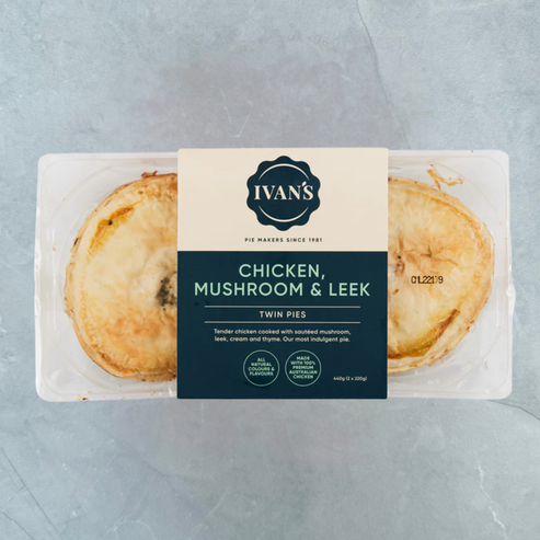 Chicken, Mushroom, & Leek Pie - Twin Pack – Bush's Meats